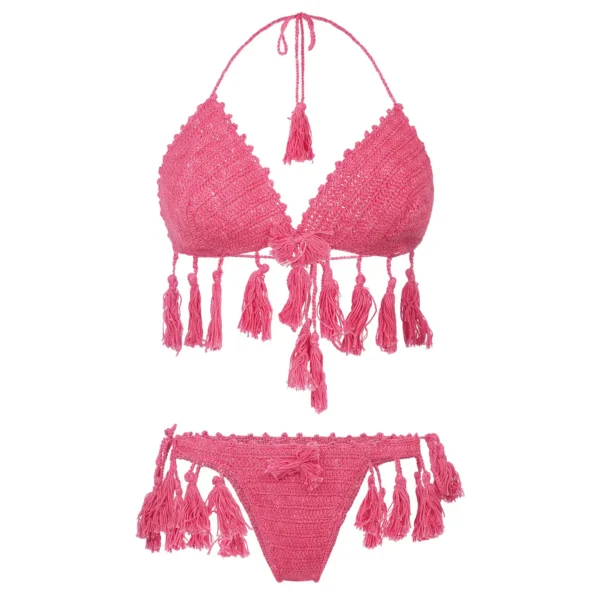 Women’s Pink Color Cotton Made Crochet Lingerie – Xoticahub India